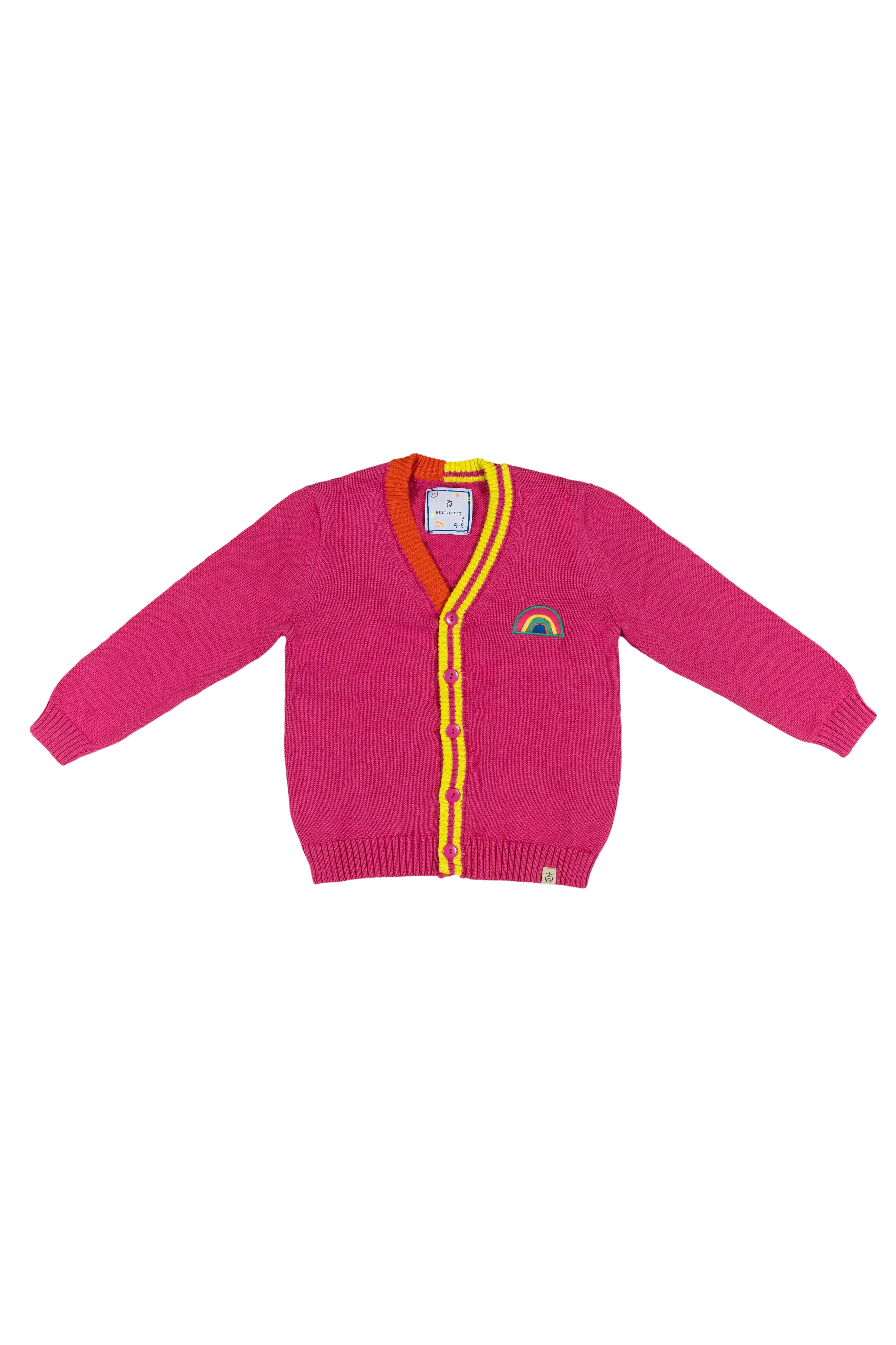Stripes Triko Ceket – Pembe Çocuk Hırka – Riki Baby&Kids